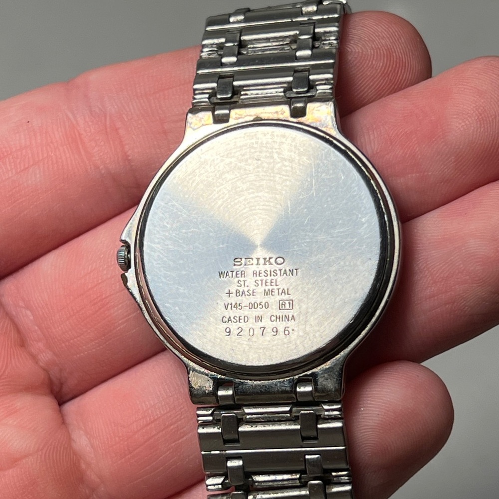 Vintage Seiko Solar Watch Men’s Blue Dial - Gem